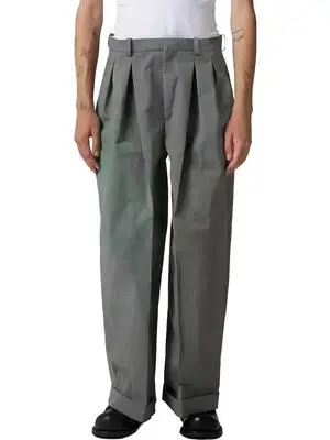 HED MAYNER Pleated Cuffed Trousers - Grey