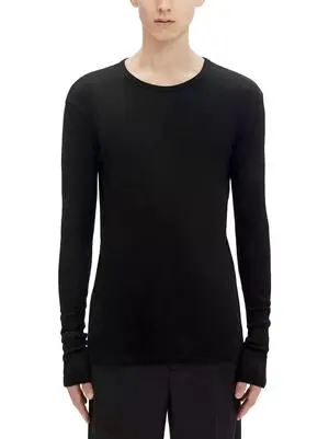 ANN DEMEULEMEESTER Long-sleeve Ribbed T-shirt - 099 Black