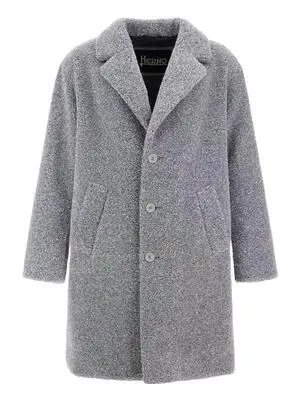 Herno Textured Fleece Long-sleeve Coat - Grey