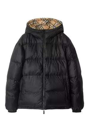 Burberry Reversible Check Puffer Jacket - Black