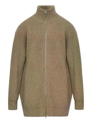 MAISON MARGIELA Ribbed Zip-up Jacket - Green
