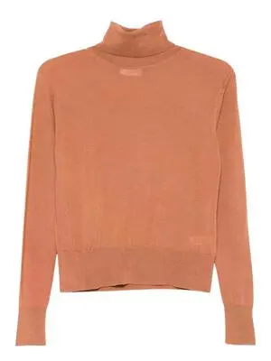 FORTE_FORTE Wool Roll Neck Sweater - Orange