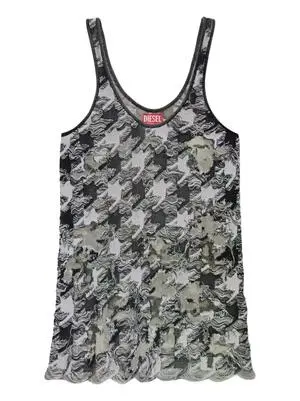 DIESEL Houndstooth Tank Top Grey
