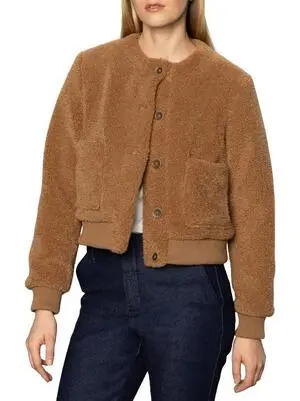 Sanctuary Faux Shearling Cardigan - Bronze