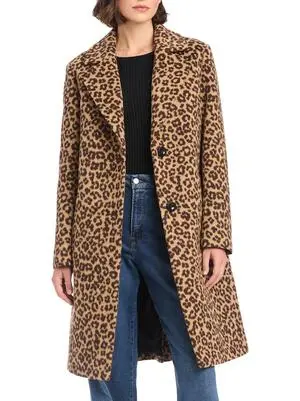 Vince Camuto Printed Single Breasted Coat - Leopard