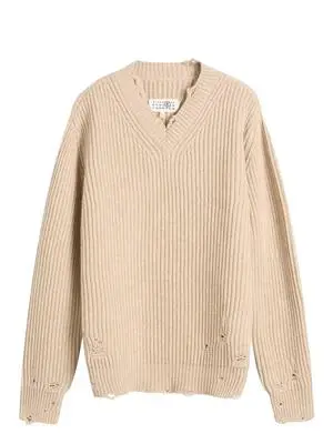 MAISON MARGIELA Wool Sweater - Beige Melange