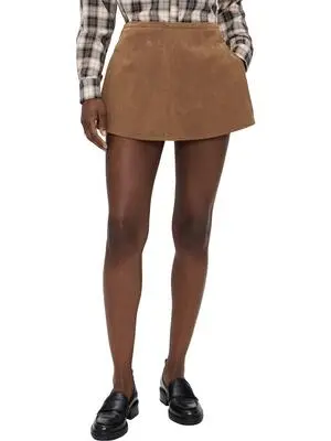 Free People Faux Suede Skort - Caramel Cafe