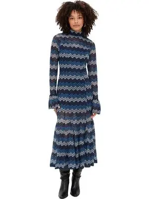 EN SAISON Lorraine Midi Lace Dress - Navy Tonal