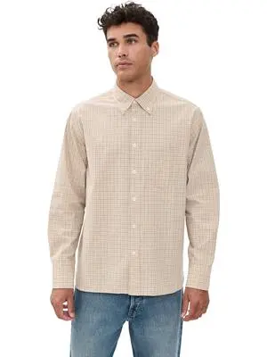Universal Works Shiro Check Lazy Day Shirt - Fawn