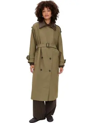 Line & Dot Linden Trench Coat - Khaki
