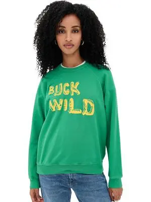 MOTHER Printed French Terry Sweatshirt - Buck Wild
