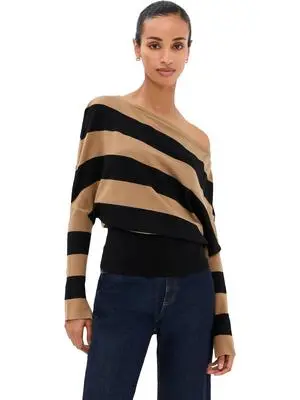 Simkhai Lavina Off-shoulder Sweater - Camel Stripe