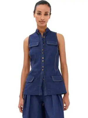 Rosie Assoulin Emotionally Vested Vest - Blueberry