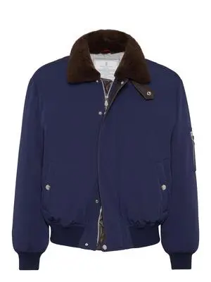 Brunello Cucinelli Down-filled Bomber Jacket - Blue