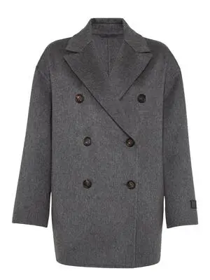Brunello Cucinelli Cashmere Double-breasted Pea Coat - Grey