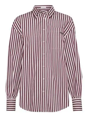 BRUNELLO CUCINELLI Cotton Poplin Striped Shirt