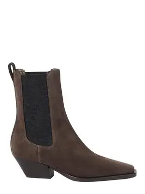 Brunello Cucinelli Suede Chelsea Boots 50 - Brown