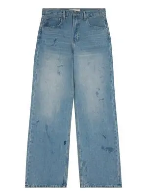 DOMREBEL Scuffed Bootcut Jeans - Blue