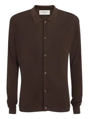 Officine Générale Collared Cardigan - Brown