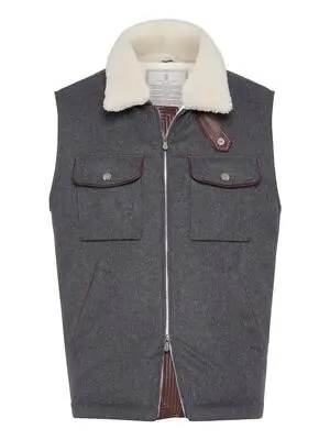 Brunello Cucinelli Wool Down Gilet - Grey
