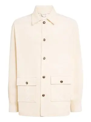 Drole De Monsieur Cotton Corduroy Overshirt - White