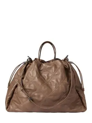Brunello Cucinelli Large Mellow Shopper Bag - Brown