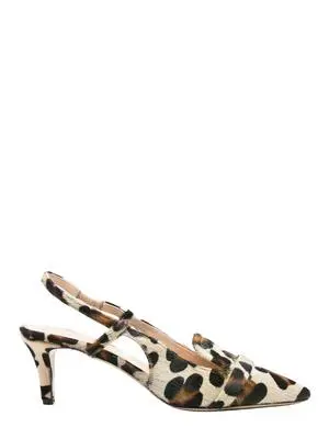 P.a.r.o.s.h 70mm Leopard-print Slingback Pumps - Neutrals