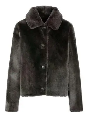 YVES SALOMON Faux Fur Jacket - Grey