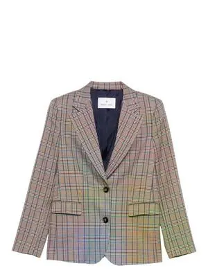 MANUEL RITZ Check-print Blazer - Brown