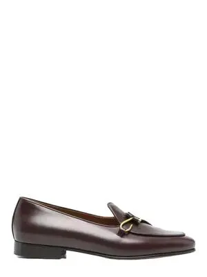 EDHEN MILANO Metal Buckle Suede Loafers - Brown
