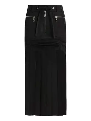 Dolce & Gabbana Pleated Zip-detailed Skirt - Black