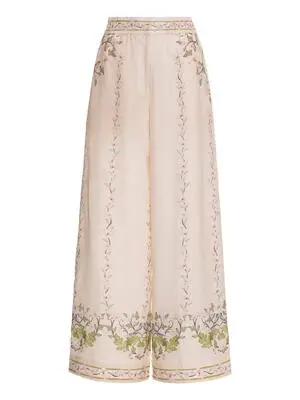 Agua Bendita Agua By Agua Bendita Tota Anhelo Printed Linen Trousers Print