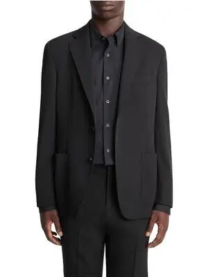 Vince Stretch-wool Relaxed Sport Coat - Black