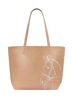 Gigi New York Hunter Horse Tote With Wristlet - Natural