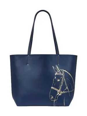 Gigi New York Hunter Horse Tote With Wristlet - Natural