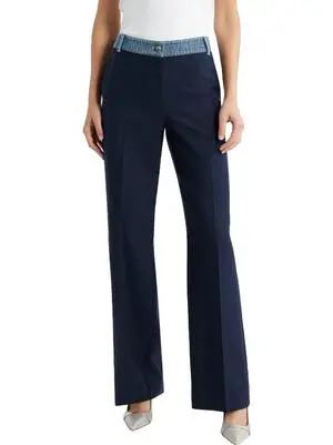 Kobi Halperin Poe Denim Contrast Pants - Navy
