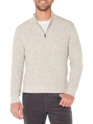 LIVERPOOL Quarter Zip Mock Neck Sweater Cream