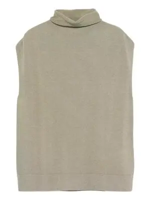 Antonelli Firenze Roll-neck Sleeveless Top - Green