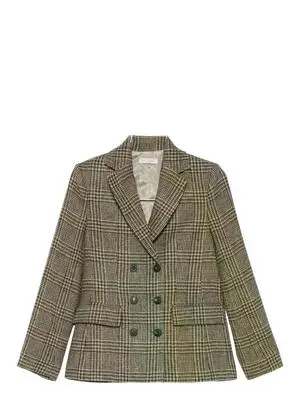 Antonelli Firenze Double-breasted Check-print Blazer - Green