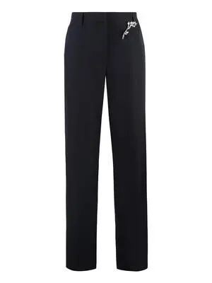 Prada Wool Gabardine Trousers - Blue