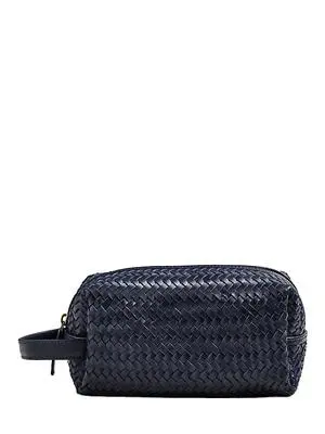 BEMBIEN Woven Leather Pouchette - Navy