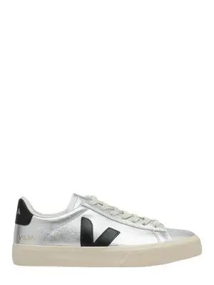 VEJA Campo Leather Sneakers - Silver/black