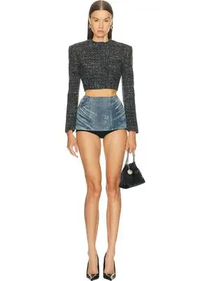 DIESEL Cropped Tweed Jacket - Black