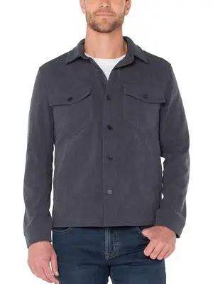 LIVERPOOL Stretch Corduroy Overshirt - Dark Grey