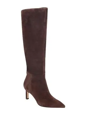Marc Fisher Esmee Pointed Toe Knee High Boots - Dark Brown