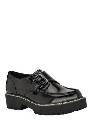 Calvin Klein Saundee Monk Strap Loafer Black Patent