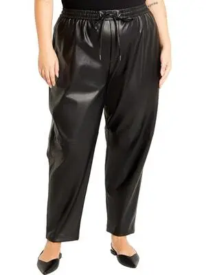 CITY CHIC Mia Faux Leather Straight Leg Pants