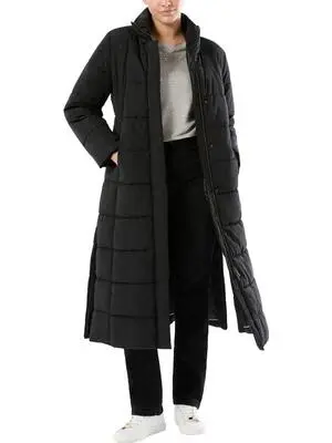 Marina Rinaldi Quark Water Repellent Quilted Coat - Black