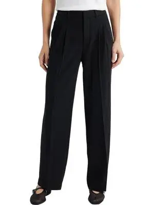 MAVI Pleated Straight Leg Pants - Black