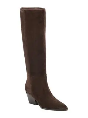 Marc Fisher Tarrie Tall Block Heel Boot Dark Brown 201